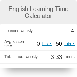 English Learning Time Calculator - Omni
