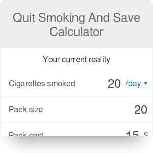 Quit Smoking And Save Calculator
