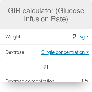 GIR calculator (Glucose Infusion Rate)