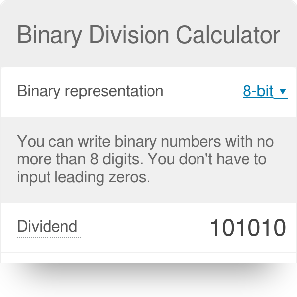 Binary Division Calculator With Remainder IRUCDS