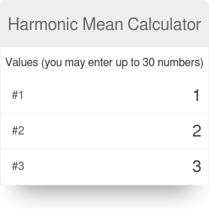 Harmonic Mean Calculator