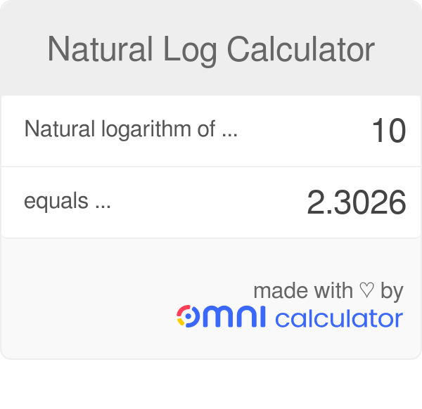Zrastanie Nov V znam Biedny Natural Log Calculator Potiahnite Vlnu Cez O i Te a ha 