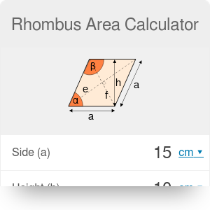 Rhombus Area Calculator