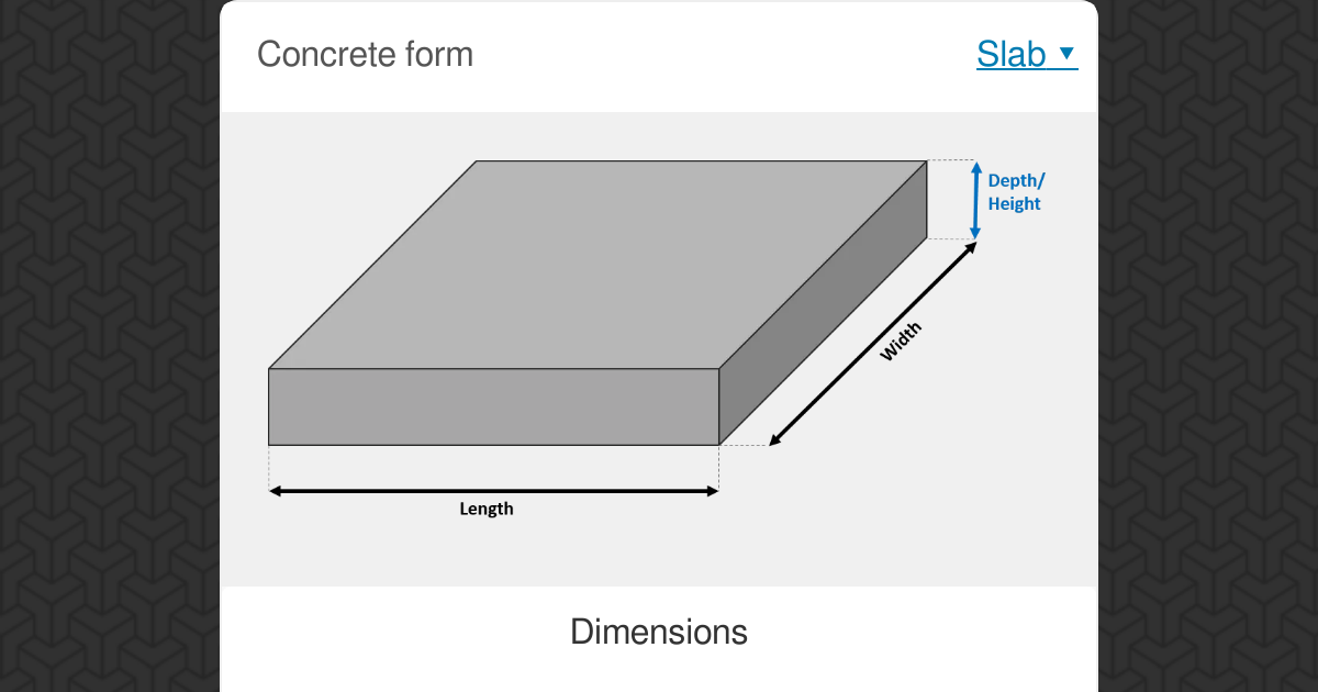 Concrete Calculator - Slab - Omni