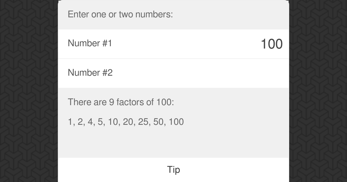 Factor Calculator - Omni