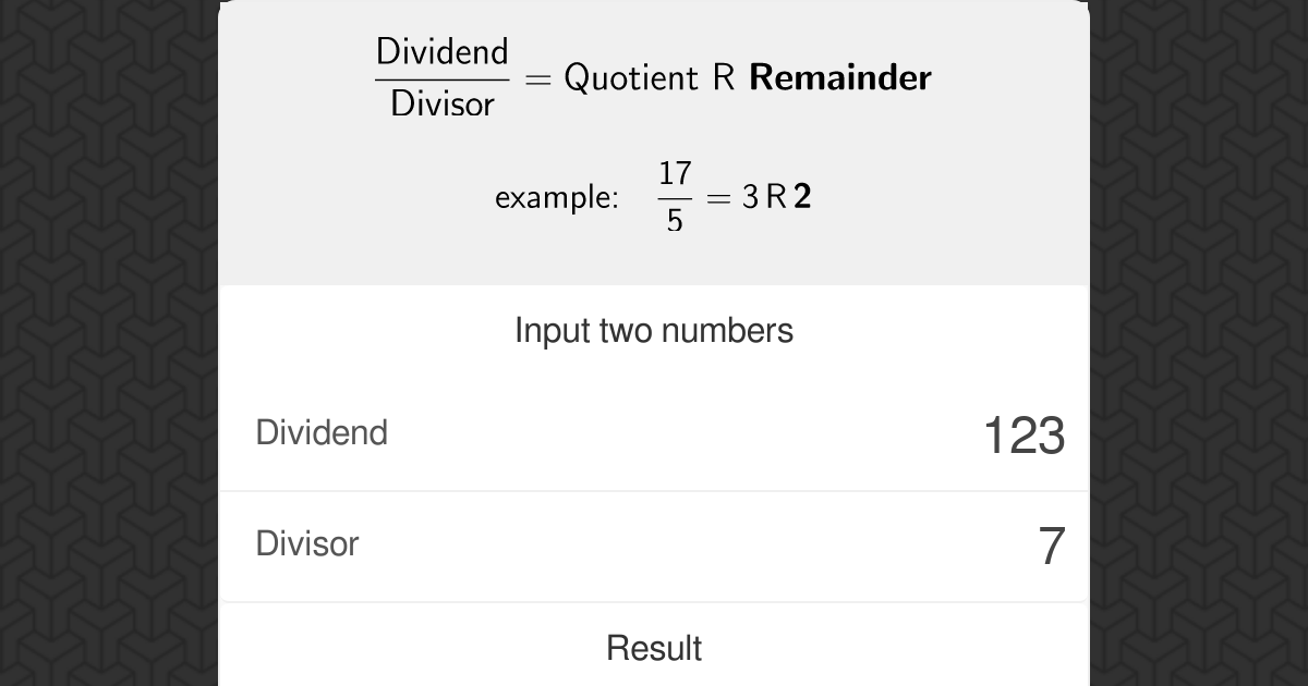 Remainder Calculator - Omni