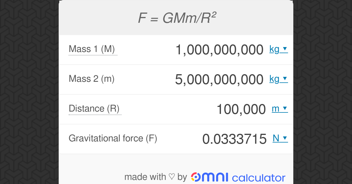 Gravitational Force Calculator - Omni