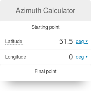 Azimuth Calculator