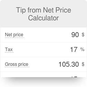 Tip from Net Price - Omni Calculator