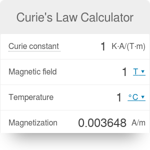 Curie's Law Calculator