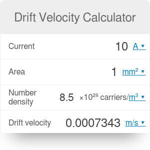 Drift Velocity Calculator