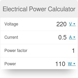Electrical Power Calculator - Omni
