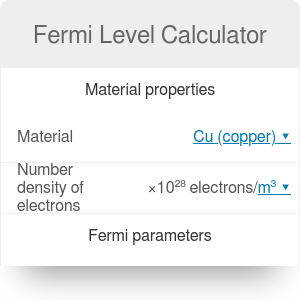 Fermi Level Calculator