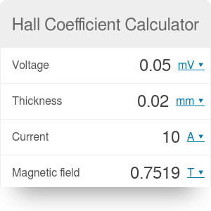 Hall Coefficient Calculator