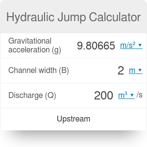 Hydraulic Jump Calculator | Froude Number Equation - Omni