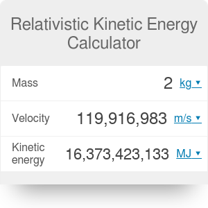Relativistic Kinetic Energy Calculator
