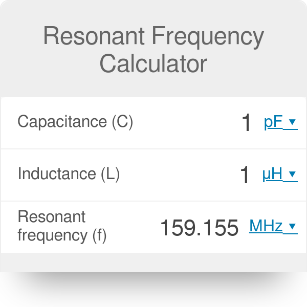 Lc Circuit Resonant Frequency Calculator