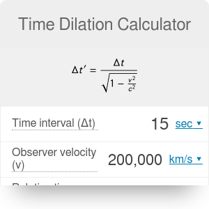 Time Dilation Calculator