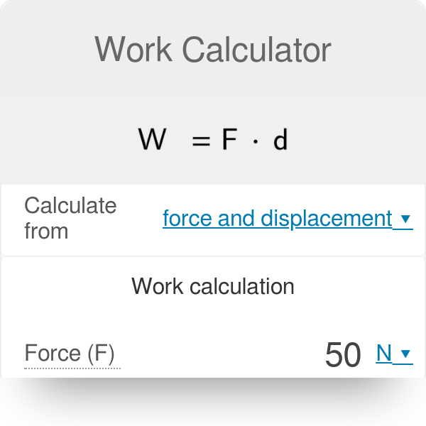 Work Done Calculator